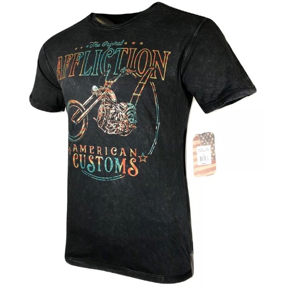 Affliction | Shirts | Affliction Mens Tshirt Ac Last Ride Biker Motor ...